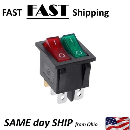 120vAC 10A max Dual Switch with light - Square Snap in design 240vAC ...