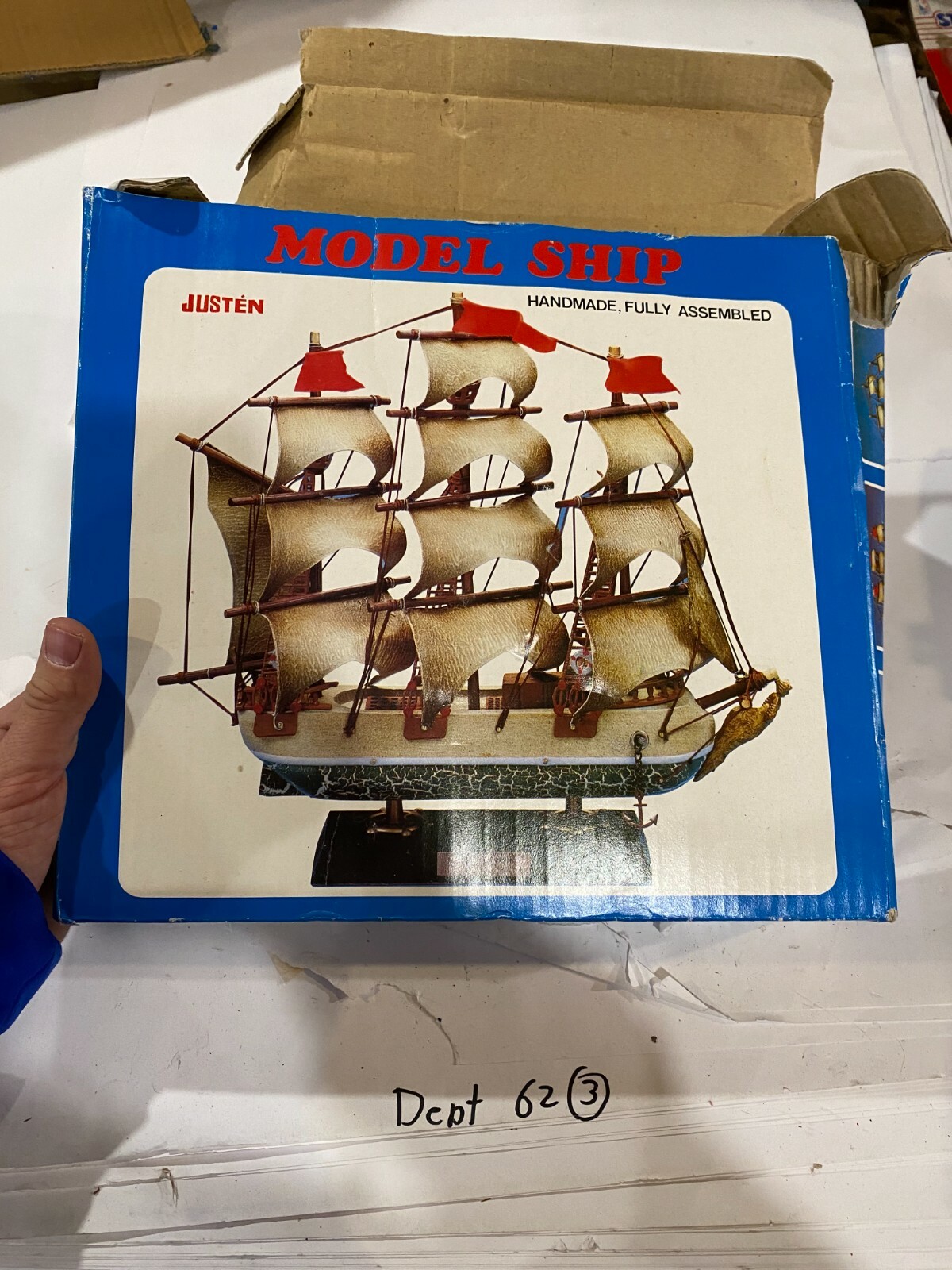 Vintage Wooden Model Whaling Ship Clipper 1846 JUSTEN MODELS HANDMADE ...