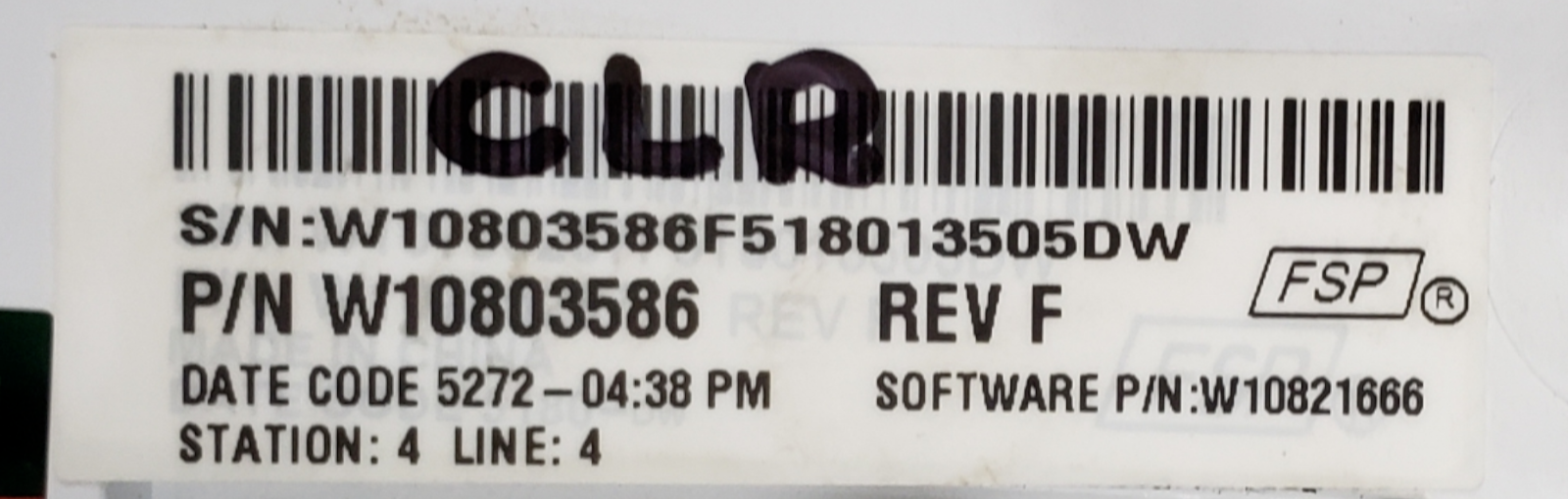 Genuine Whirlpool Washer Control W10803586 *Same Day Shipping & 60 Days ...