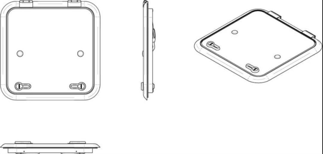 VETUS Altus Boat Hatch Overall 21.4" X 21.4" Cutout 18.5" X 18.5 ...