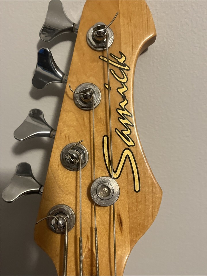 Samick Electric Bass Guitar Red Used But Beautiful Read, Vintage? | eBay