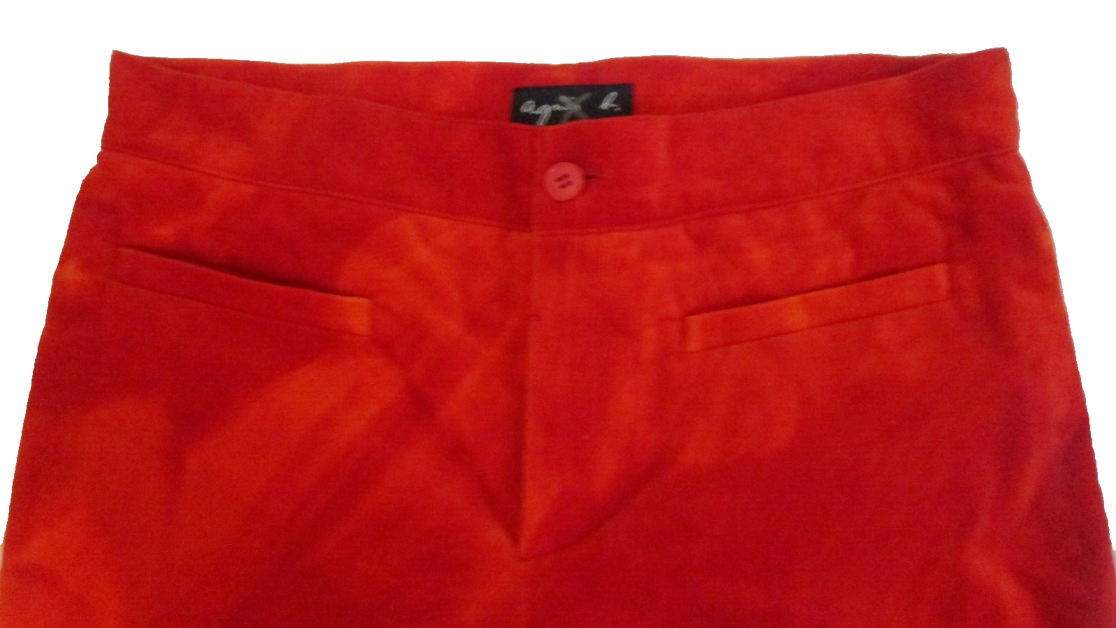 Vintage agnes b. PARIS "Splotchy" Red Velour Zip Front Pants Size 36 ...