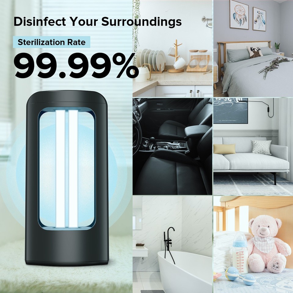 18W/27W/42W Cleaning Light UV Light Sanitizer With Remote Timer for Home School | eBay