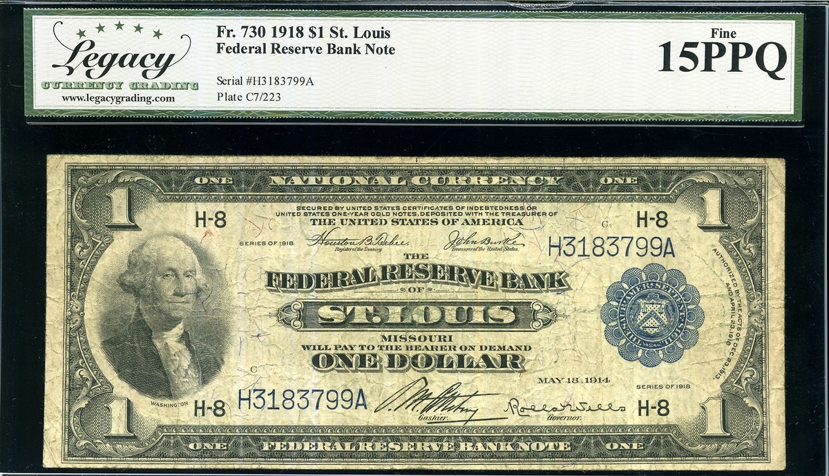 United States One Dollar Federal Reserve Bank Note 1918