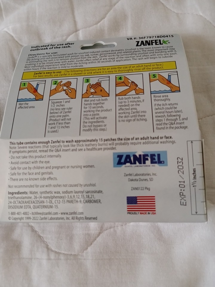 ZANFEL- Relieves Itch Poison Ivy, Oak, Sumac, Rash Outbreak, 1oz - Exp ...