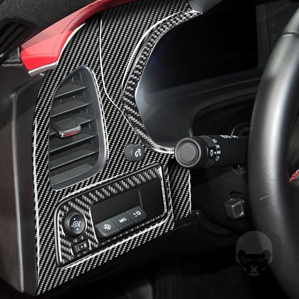 46Pc For Corvette C7 2014-19 Real Carbon Fiber Kit Full Interior Dash ...