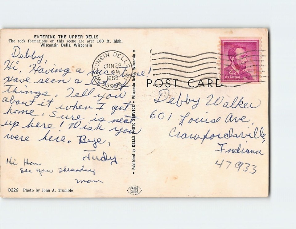 Postcard Upper Dells Rock Formations Wisconsin Dells WI USA North ...