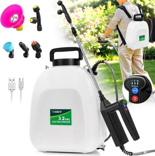 Battery Powered Sprayer 3.2 Gallon, Backpack Sprayer with 3 Gears ...