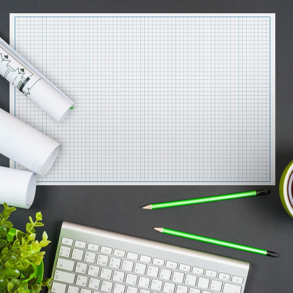 4 Pads 11x17 Inch Engineering Graph Paper Grid Notepad for Drafting ...