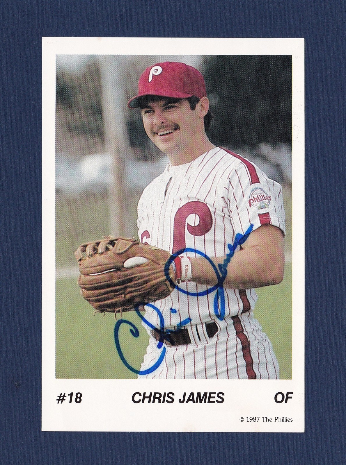 Chris James signed Philadelphia Phillies 1987 Team Issued Postcard | eBay