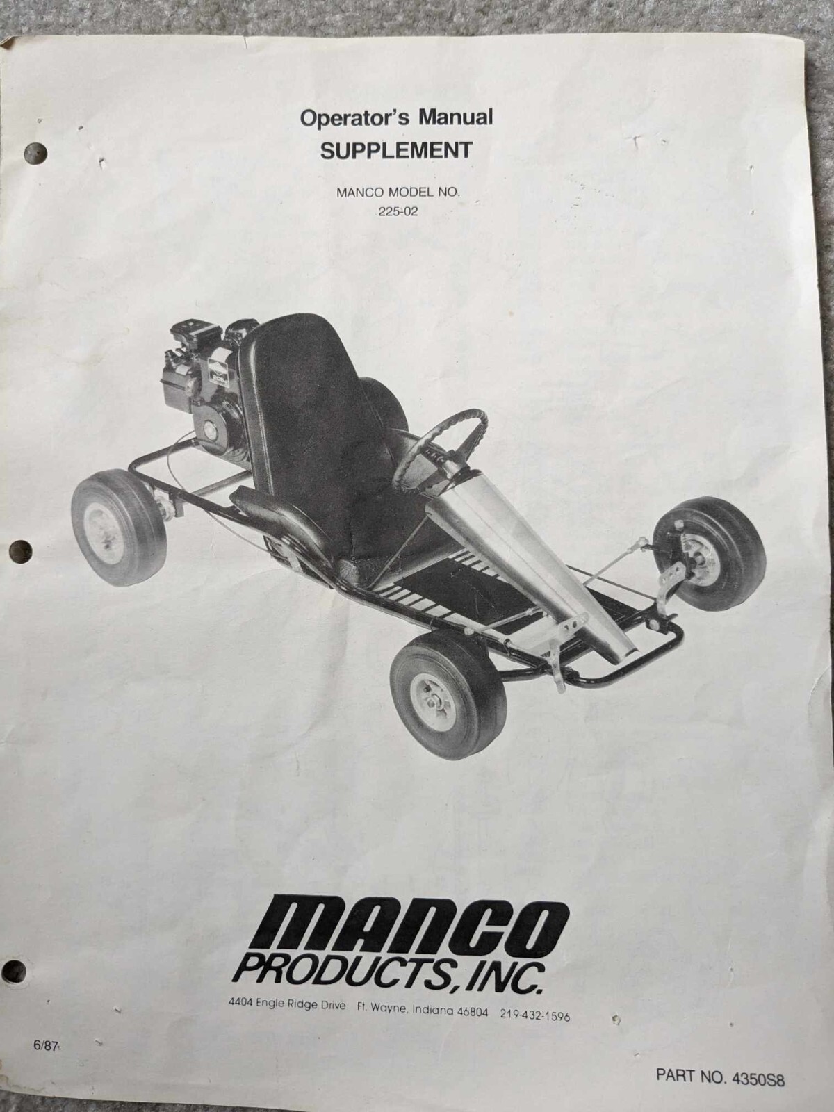 Manco Go Kart Model NO 225-02 with manual- Red | eBay