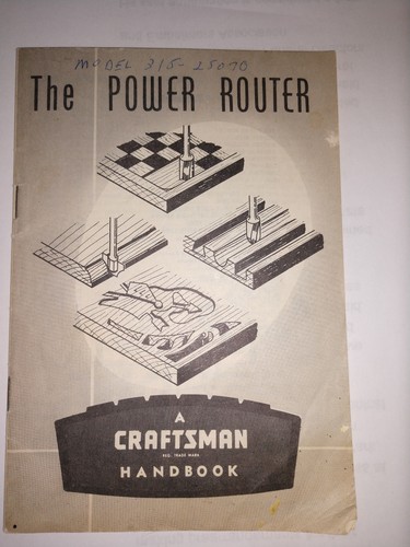 Original Vintage CRAFTSMAN 1963 HANDBOOK INSTRUCTIONS POWER ROUTER ...