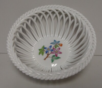 Herend QUEEN VICTORIA Small Open Weave Basket 5 in, 7371 BEST! | eBay