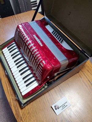 YAMAHA Accordion YA-21 8905 Red 32 Key 21 Bass Red Good Condition Japan | eBay