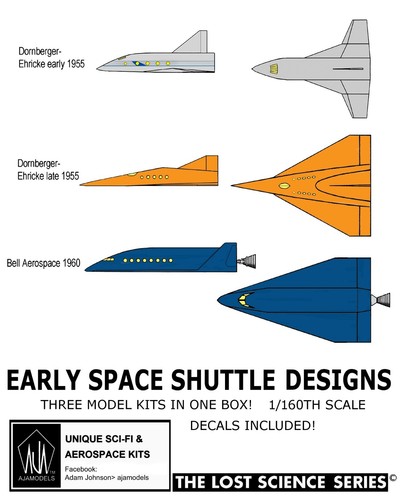 EARLY SPACE SHUTTLE DESIGNS - 3 MODEL KITS IN ONE! | eBay