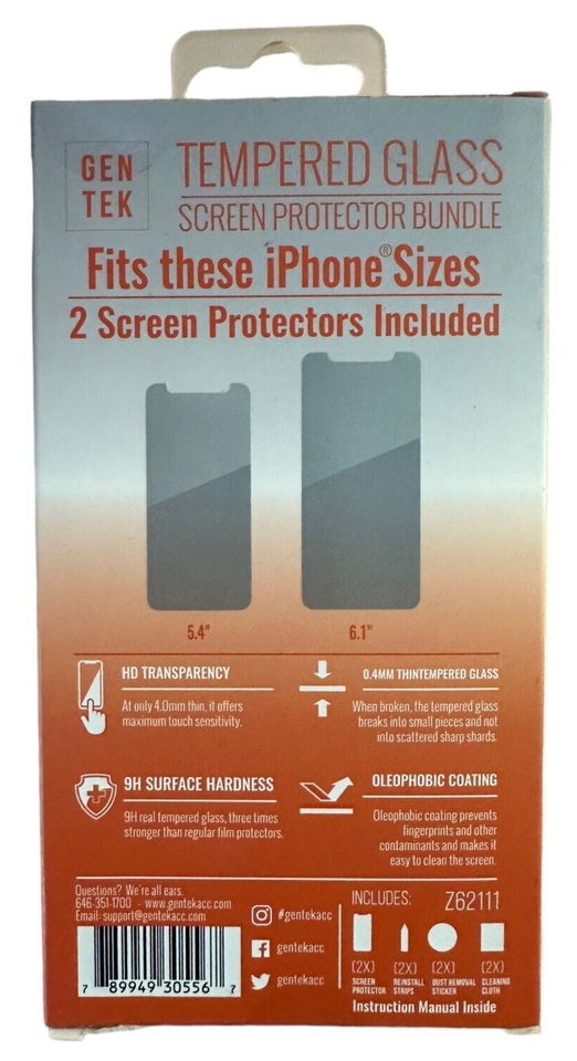 Gentek Tempered Glass Screen Protector Compatible with Iphone XR, 12 ...