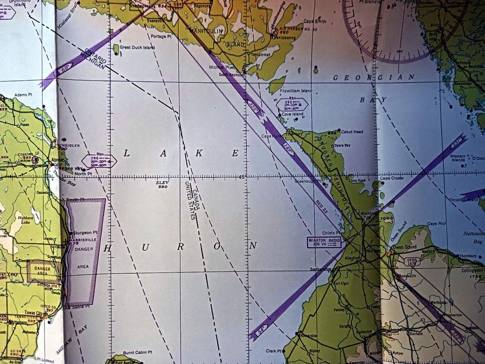 USAF 1948 MOA ADIZ WORLD AERONAUTICAL CHART Georgian Bay/Lakes 264 Post ...