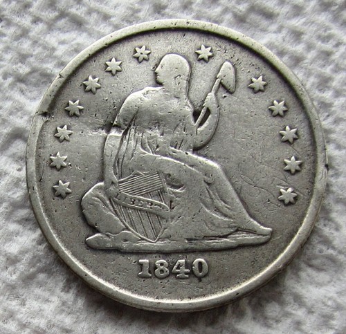 1840-O No Drapery Seated Liberty Silver Quarter Rare Date VF Cleaned ...