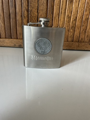 Jagermeister Stainless Steel Hip Flask 6 oz Deer Head Stag Logo 701678 ...