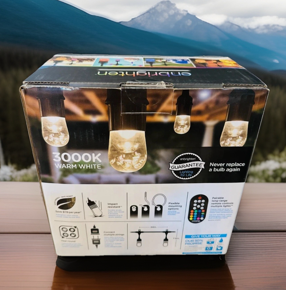 Enbrighten 20ft Color-Changing LED String Lights w/ Remote – 10 Edison ...