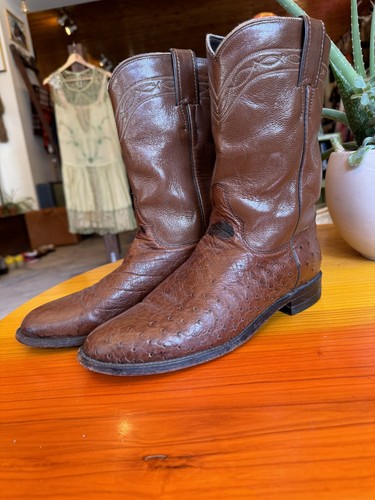 JUSTIN 3023 Exotic Roper Ostrich 9.5 C As Is | eBay