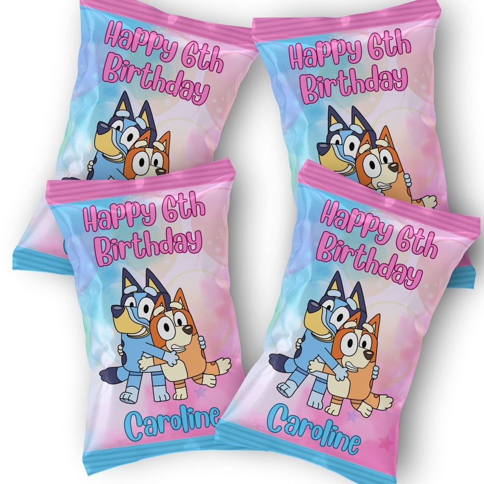 Custom Bluey-Themed Birthday Chip Bags | eBay