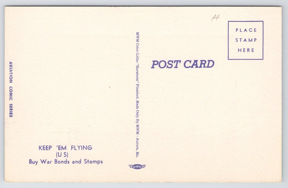 Military Comic~Soldier on Parachute Lands on Farm-Soft Landing~Linen ...