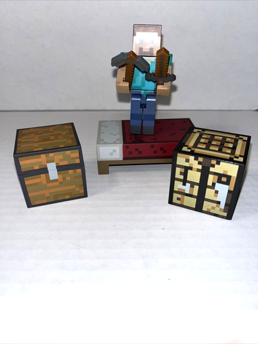 Minecraft Steve Overworld Survival Pack Series #1 Action Figure Set | eBay