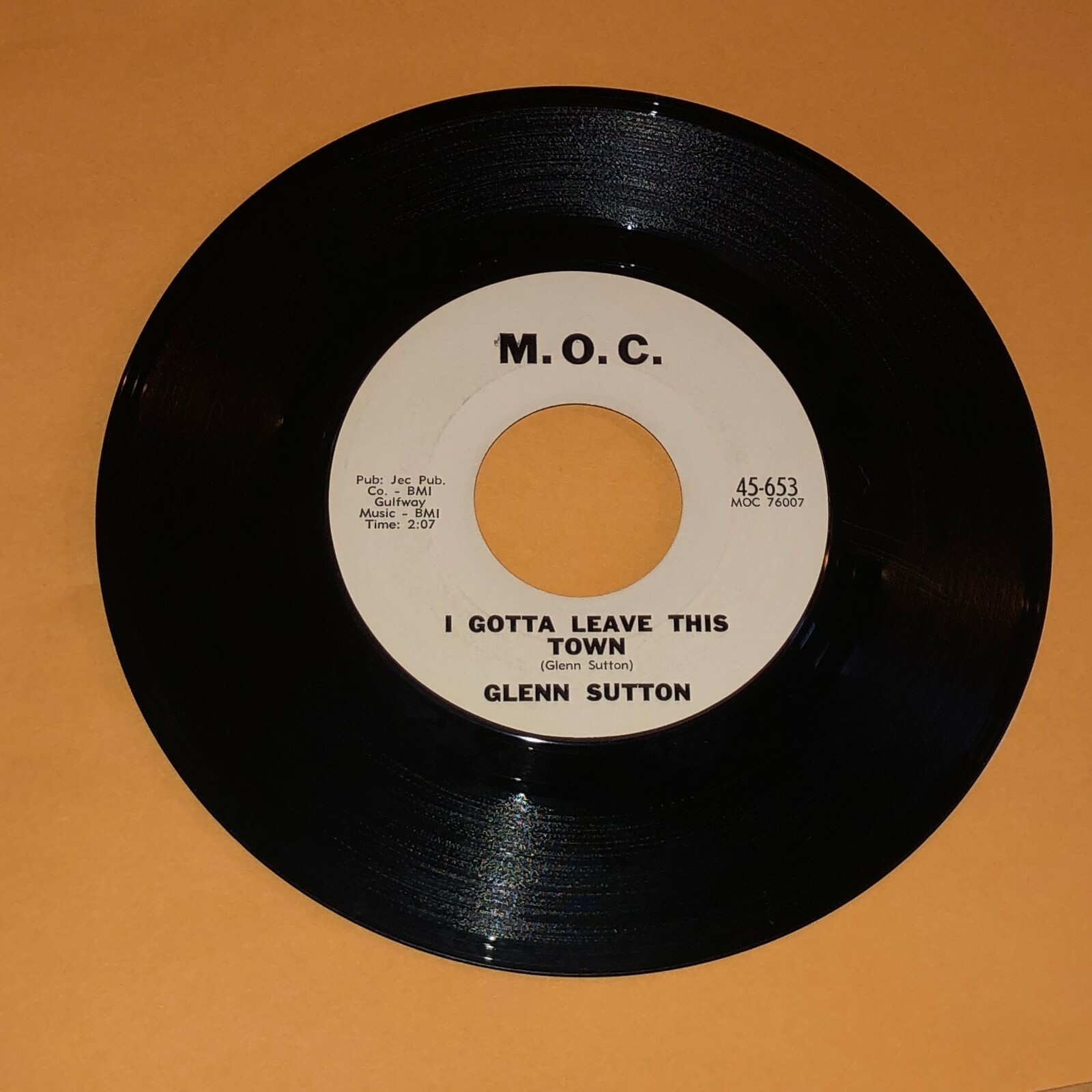 Murry Kellum Long Tall Texan Glenn Sutton I Gotta Leave This Town 45 ...