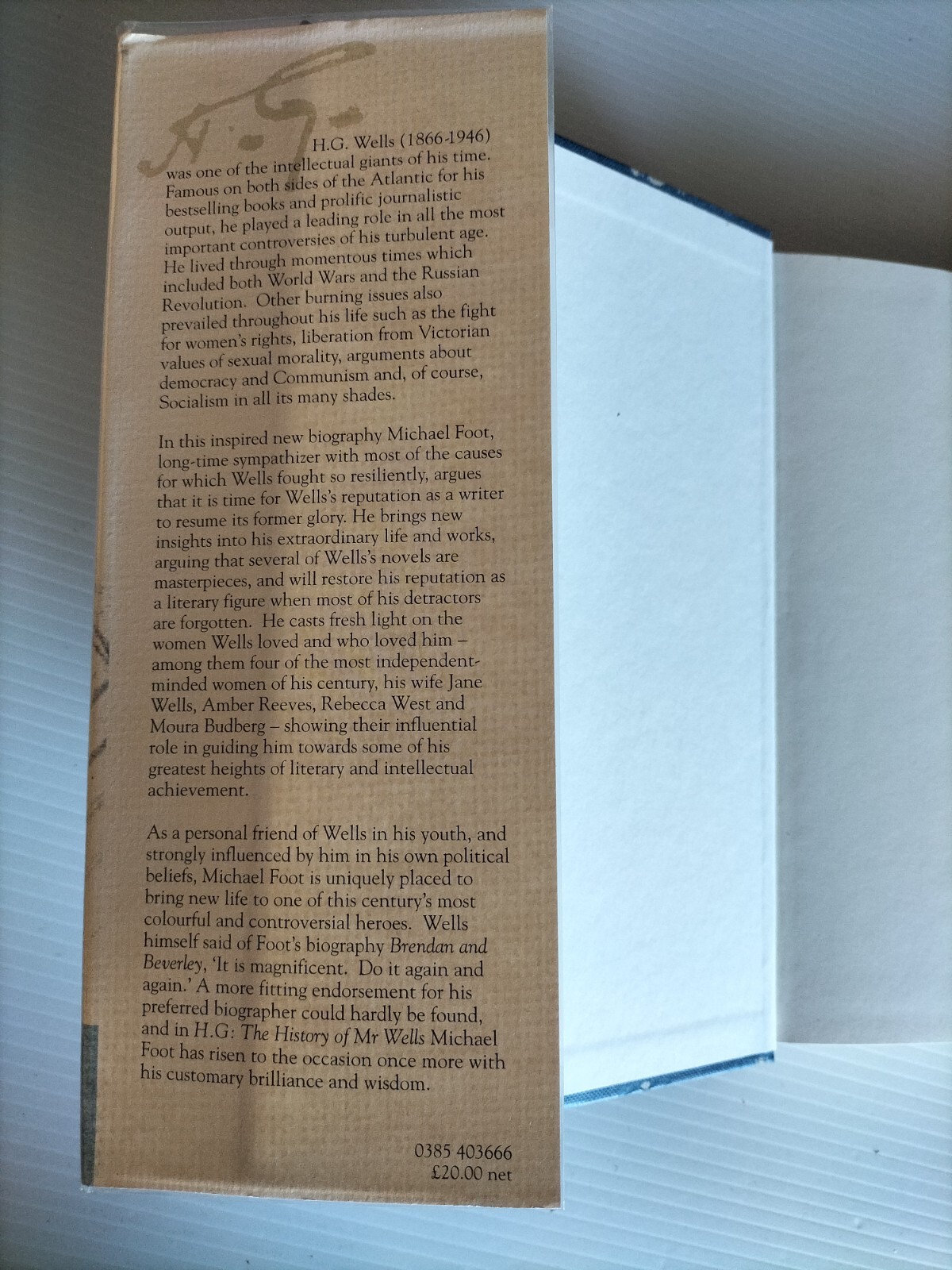 Michael Foot The History of Mr Wells - Hardback Doubleday 1st Edition ...