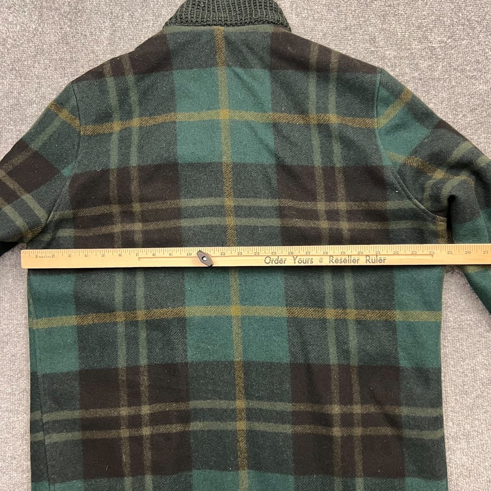 VTG Pendleton Wool Coat Men XL-2XL Green Black Plaid Ribbed Collar Zip 60s-70s | eBay