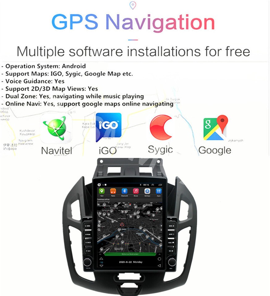 Fit For 2014-2018 Ford Transit Connect Touch Screen Car Radio GPS TV ...