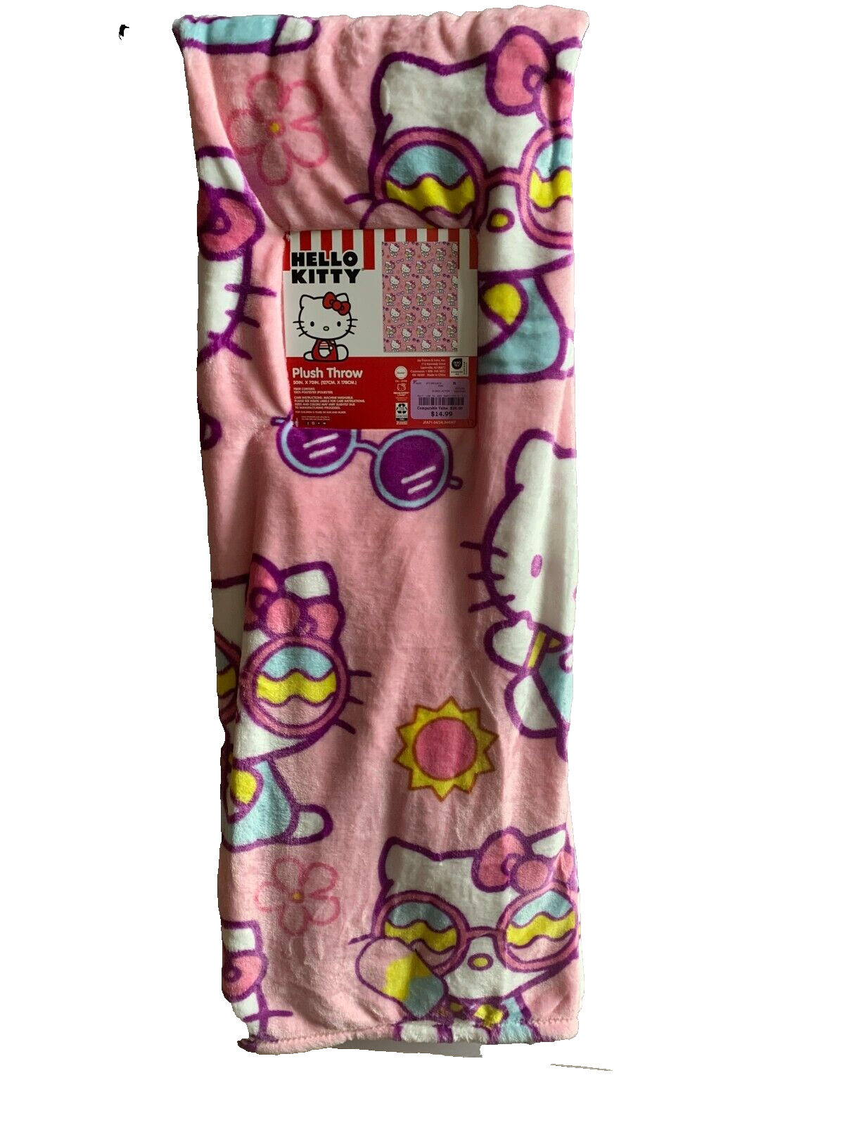 NWT! HTF BURLINGTON HELLO KITTY PINK THROW BLANKET 50" X 70" | eBay