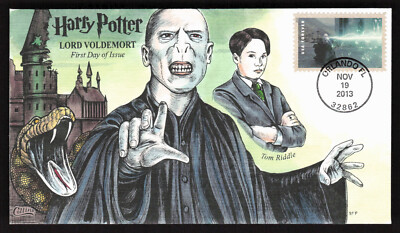 2013 HARRY POTTER FDC LORD VOLDEMORT COLLINS HAND COLORED FIRST DAY ...