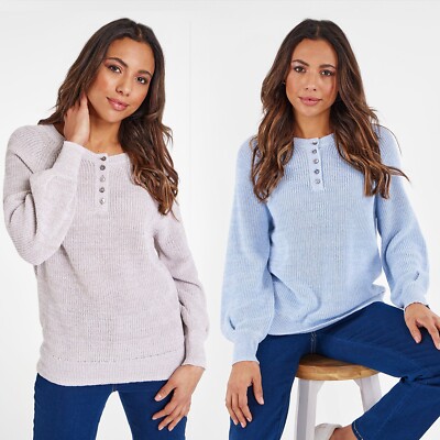 SIZE 10 TO 24 EX BONMARCHE WOMENS LIGHT KNIT BUTTON FRONT JUMPER 100% COTTON | eBay UK