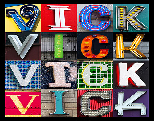 VICK Name Poster featuring photos of actual sign letters | eBay