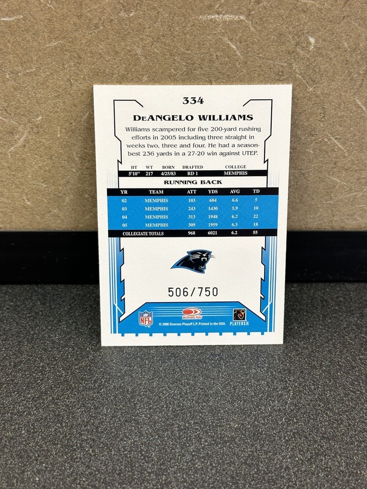 2006 Score Scorecard /750 DeAngelo Williams #334 Rookie RC | eBay