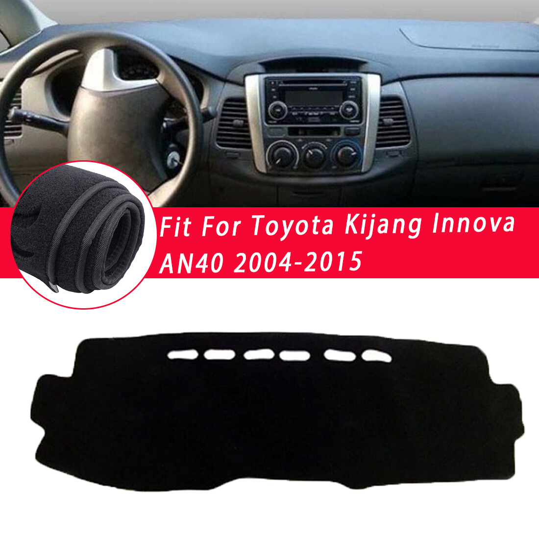 New Dash Mat Cover Dashboard Non-slip Sun For Toyota Kijang Innova AN40 ...