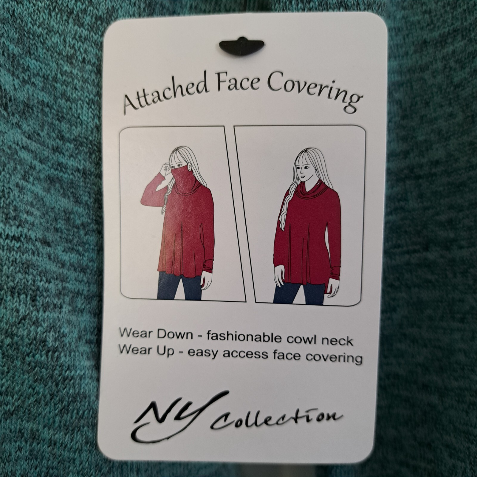 women: NY COLLECTION Attached Face Covering Cowl Top - Size Small *NEW ...