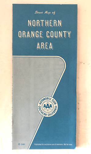 AAA Street Map of Northern Orange County Area, California 1991 | eBay