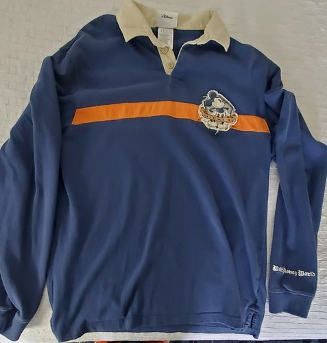 Micky Mouse Men's Vintage Rugby Polo Shirt Size Medium Walt Disney ...