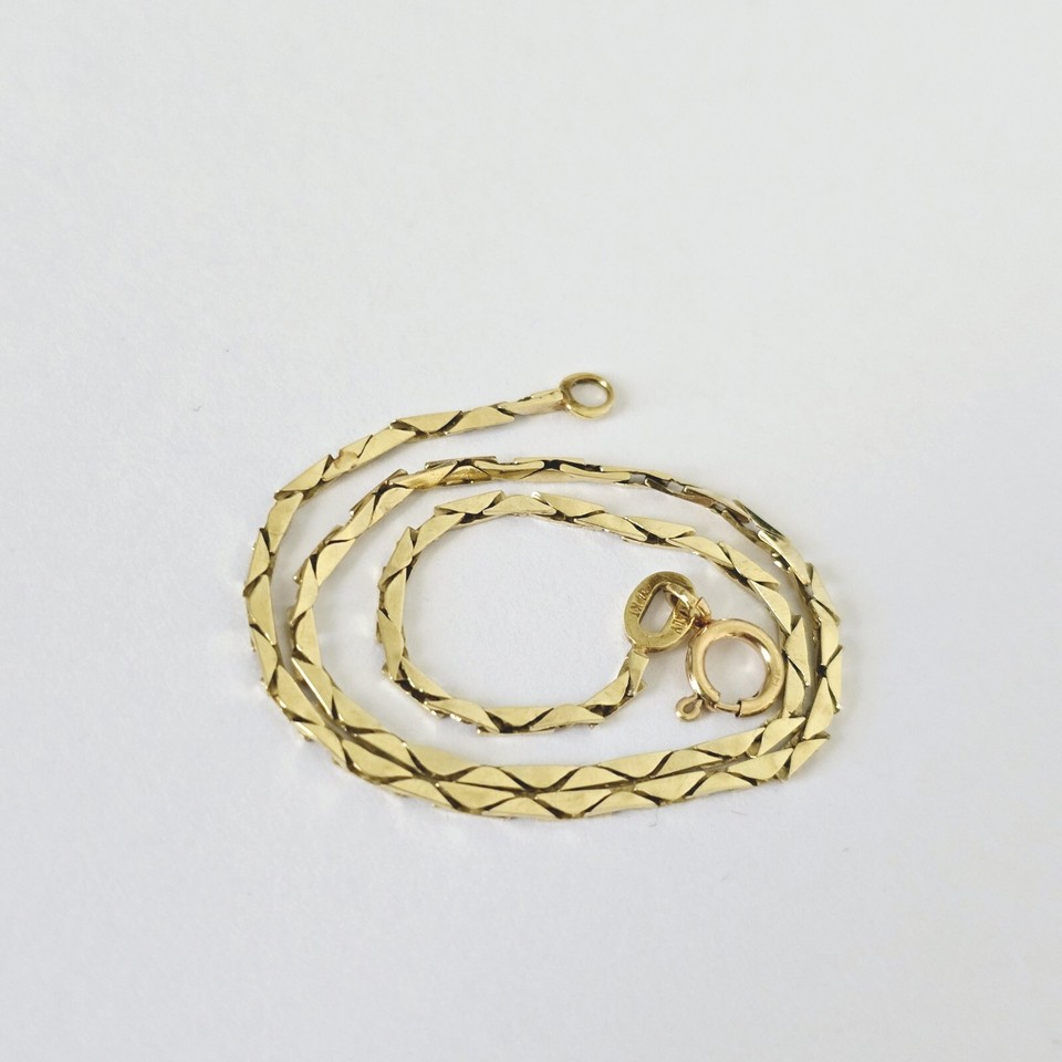 UNISEX Vintage Solid 14K Yellow Gold TRIANGLE LINK CHAIN Bracelet | eBay