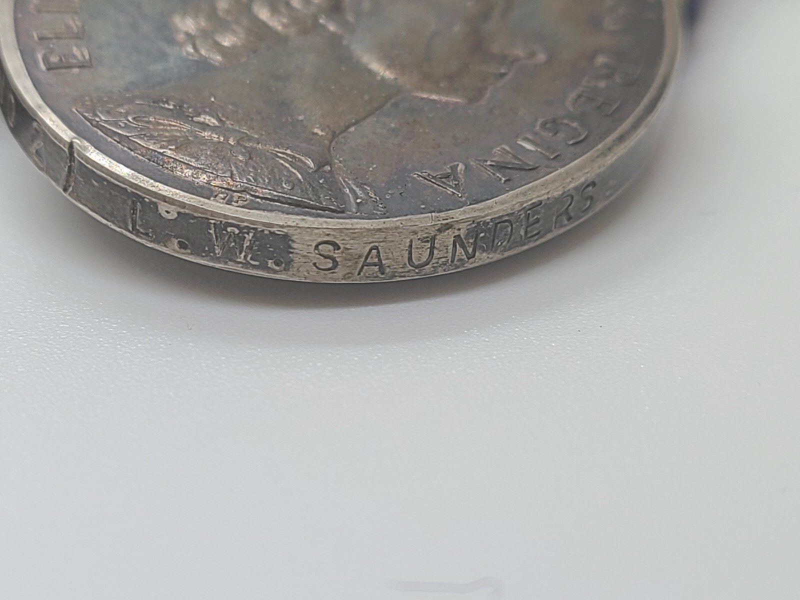 WW2/Post WW2 Medal Bars "(WO 2) SSM L.W. Saunders" incl. RARE, QEII ...