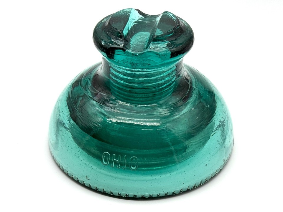 Aqua CD302 "Baby Muncie" Hemingray OHIO Glass Insulator - Large 1-3/8 ...