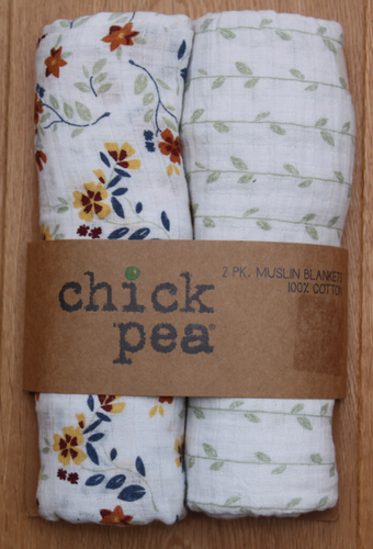 Chick Pea 2 Pack Swaddle Blankets ~ Floral ~ Vines ~ | eBay
