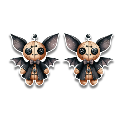 2x Small Bat Magic Voodoo Doll Halloween Vinyl Sticker Decal 60x57mm | eBay