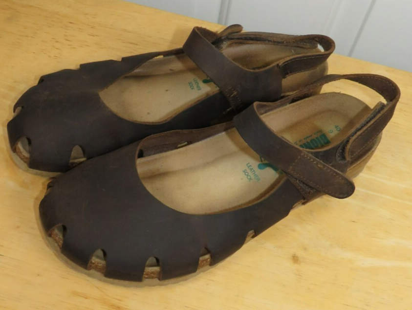 BioNatura Womens SOLO Leather Mary Jane Closed Toe Sandals Italy Made ...