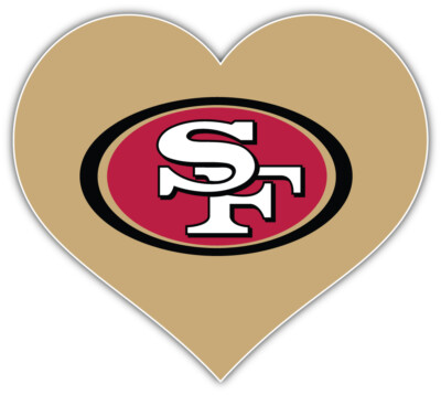 San Francisco 49ers Heart NFL Sport Car Bumper Sticker Decal "SIZES ...