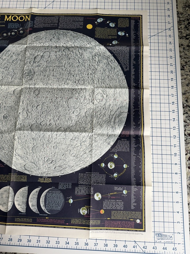 VTG National Geographic Magazine 1969 The Earth’s Moon Map Space Poster ...