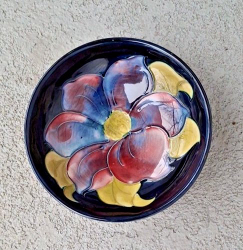 England Moorcroft Pottery Clematis Small Pin Dish Footed Bowl * FREE ...